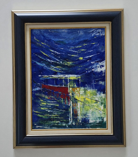 Ulje na platnu - Tramvaj ujutru, prelepa slika!