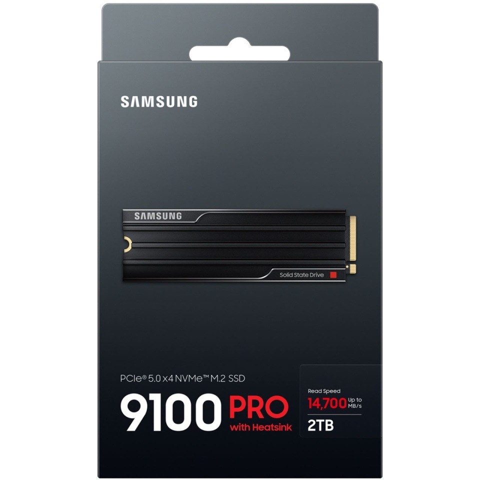 SSD 2TB SAMSUNG 9100 PRO with heatsink, MZ-VAP2T0CW, NVMe M.2 PCIe 5.0 x4 (Gen 5), 14800/13400 MB/s