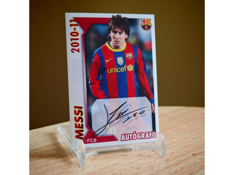 Lionel MESSI Autografo - FC BARCELONA 2010-11 Panini