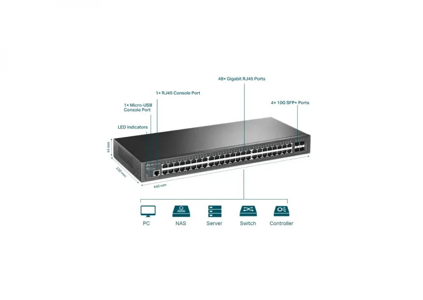TP-LINK SG3452X 48-port Gigabit Uprav.switch 4 10GE