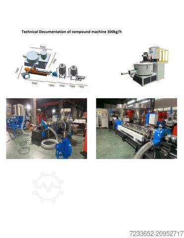 Coumpound line twin screw extruder
Twin screw extruder with hot and cold PB-65 twin screw extruder
