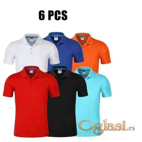 6pcs Men'S Casual Short Sleeve Golf T-Shirts - 6 majici