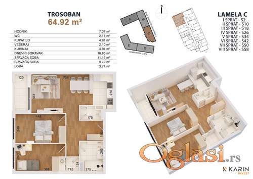 JEDINSTVENA PONUDA TROSOBAN NA 6.RATA !!!!!!