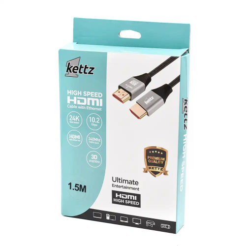 Kettz HDMI Kabl HK-K015M Premium V1.4 gold 1.5m 4K30Hz 19+1