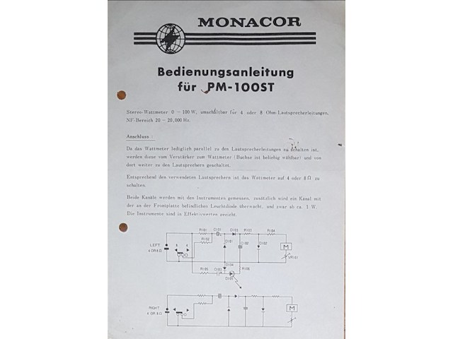 Uputstvo `MONACOR` Germany