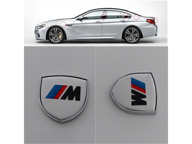 3D amblem BMW M silver