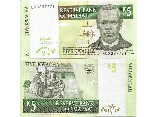 MALAWI 5 kwacha 2005. UNC