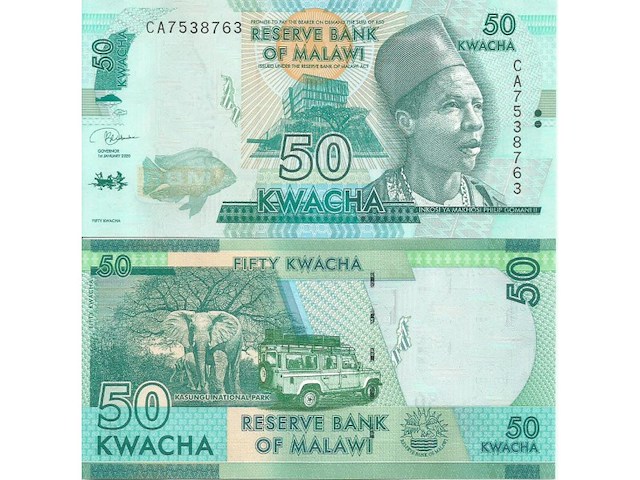 Malawi 50 kwacha 2020. UNC