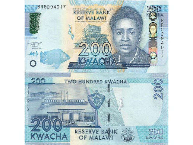 MALAWI 200 kwacha 2022. UNC