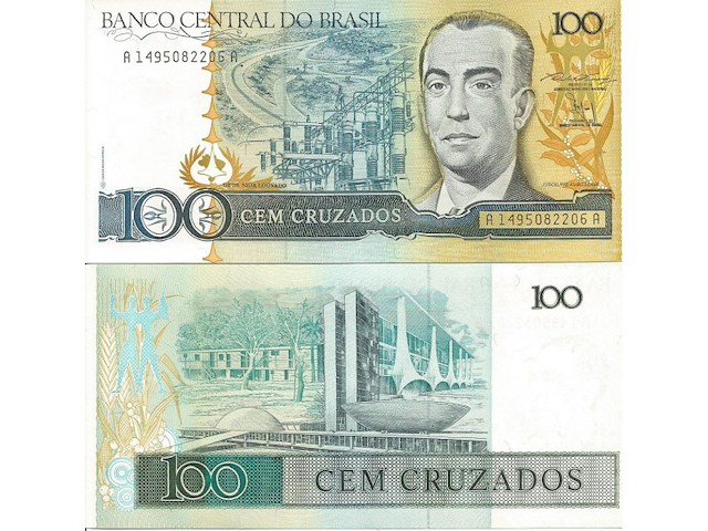 BRAZIL Brasil 100 cruzados 1987. UNC