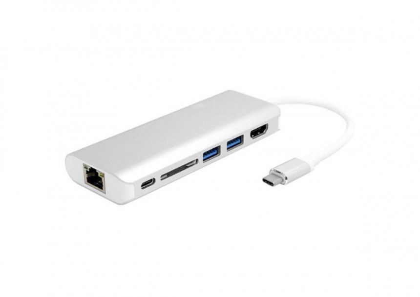 ADAPTER-KONVERTOR TIP C NA HDMI+ 2XUSB 3.0+ SD+ TIP C+ RJ45