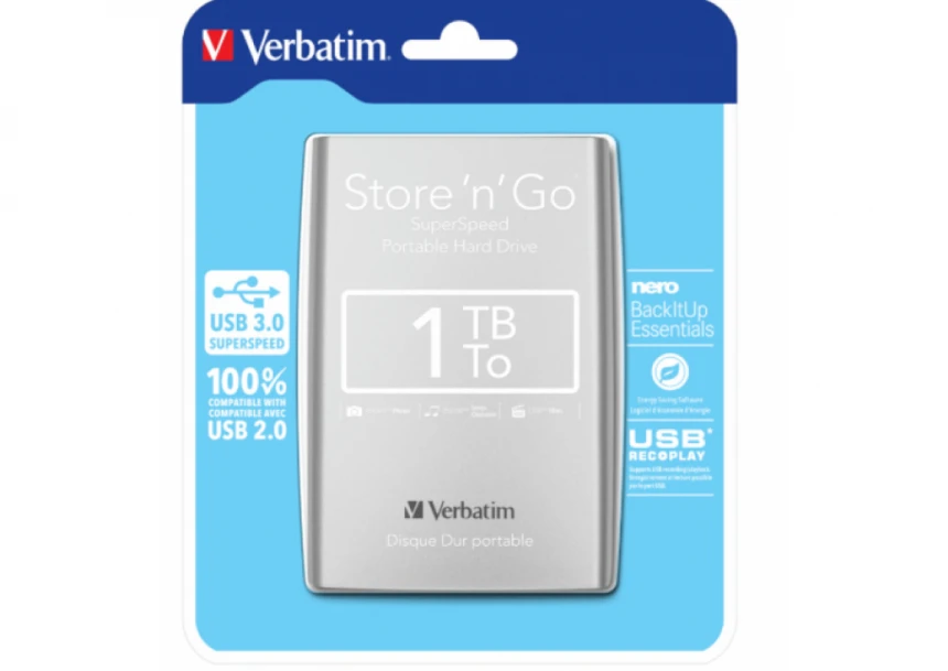 HDD E2.5" Verbatim 1TB USB 3.0 Store'n'Go 53071, Silver