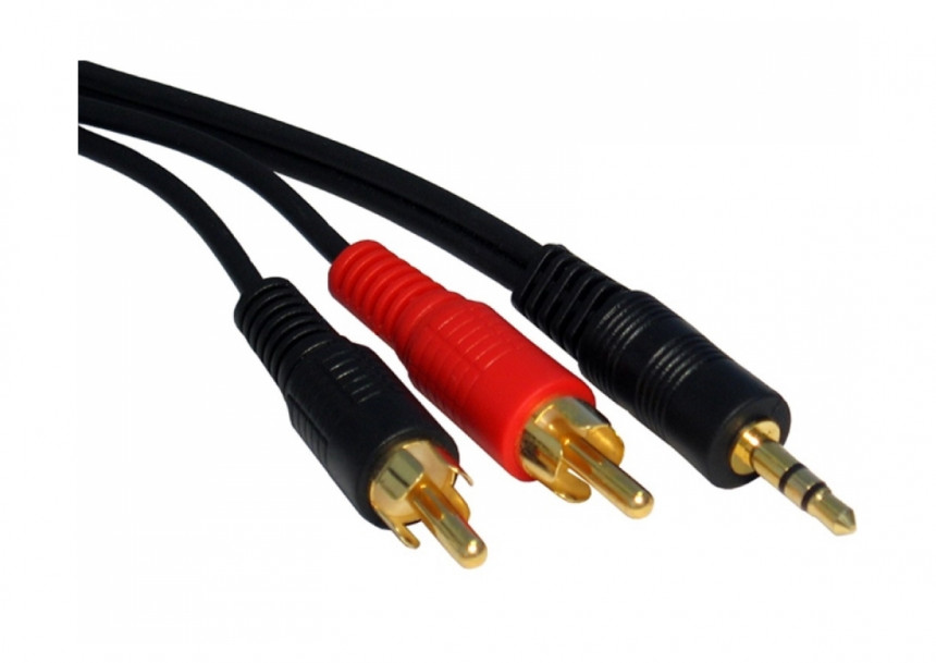 Kabl audio 3.5mm - 2xRCA 5m crni