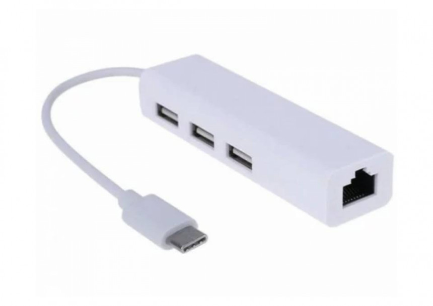 USB 3.1 TIP C na 3x HUB + RJ45