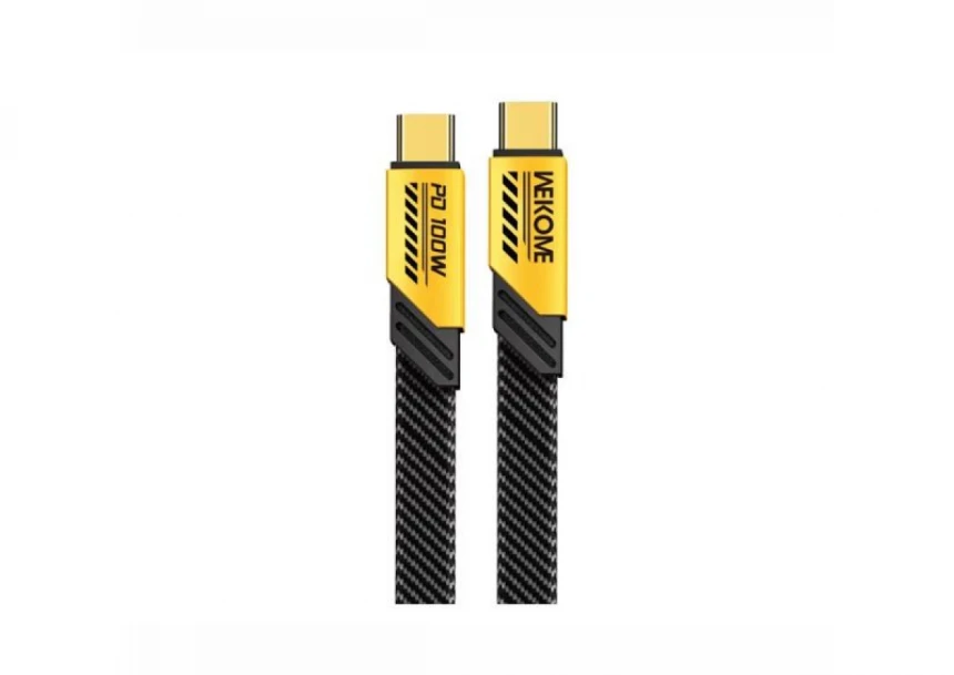 Kabl WEKOME WDC-192 USB-C 1m Flat Yellow/Black 100W