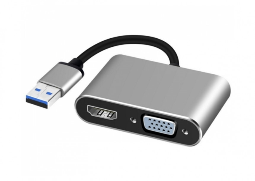 Adapter-konvertor USB 3.0 na HDMI+VGA