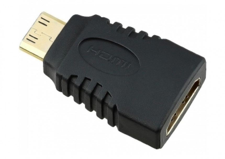 Adapter Mini HDMI (M) - HDMI (F) crni