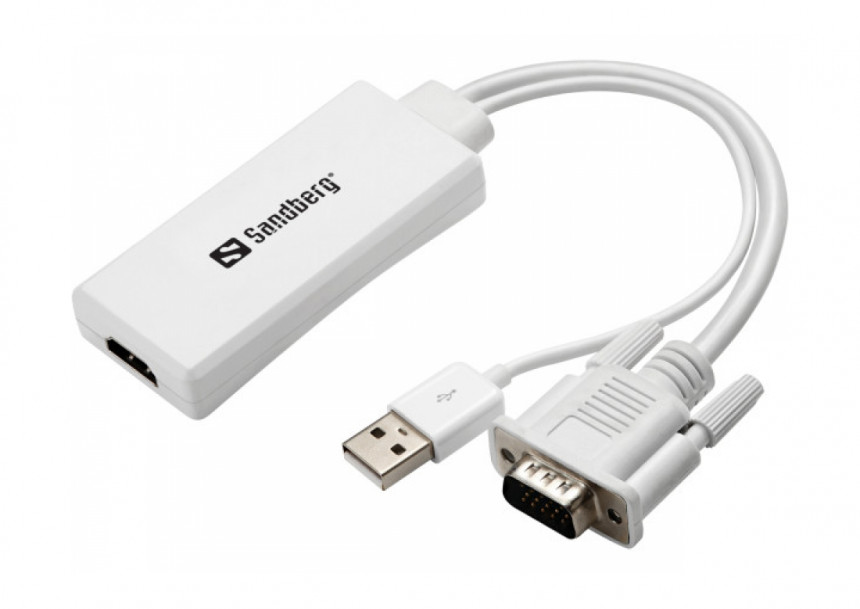 Adapter konverter Sandberg VGA + Audio - HDMI FHD 508-78