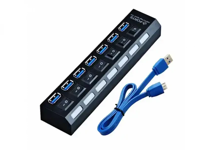 USB Hub 7 port Kettz KT-HUSB.74 3.0 Tip A Crni