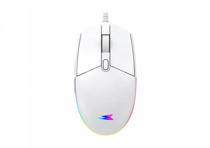 Miš Baracuda CRAB 3600DPI/6D/Optički/RGB/Bela