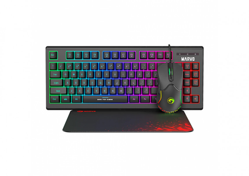 TASTATURA+MIS+PODLOGA USB MARVO CM310 BLACK GAMING