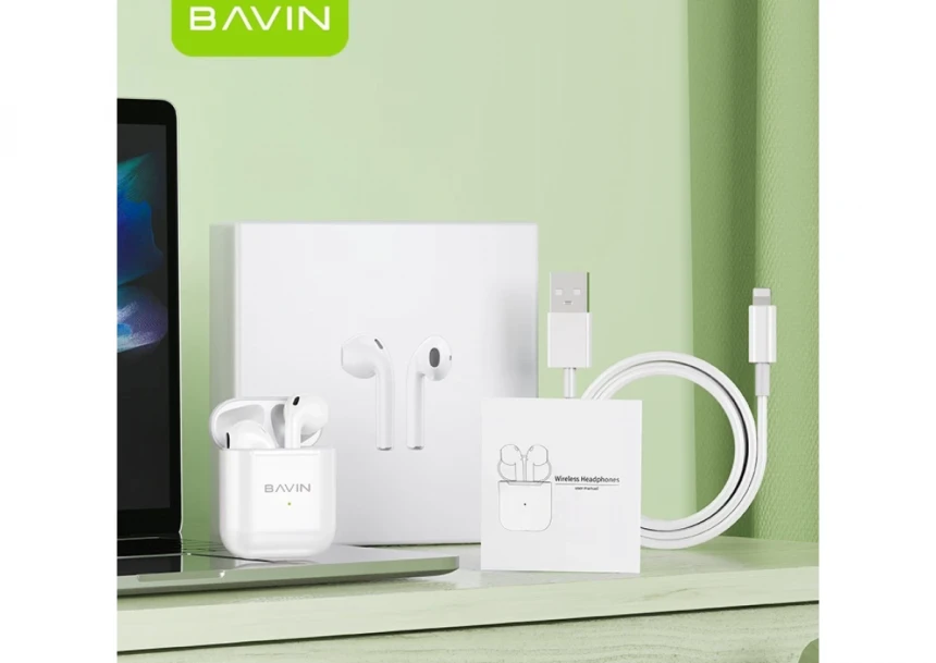 Bavin slušalice AirPods + kabl lightning bela