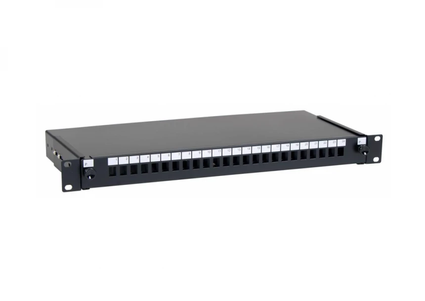 Masterlan Patch panel 24 Simplex SC sa kasetom, bez modula, crni
