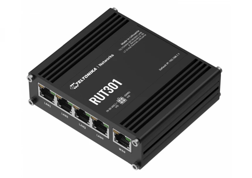 Teltonika RUT301 Ethernet Router, 1 x WAN, 4 x LAN, 1 x USB 2.0