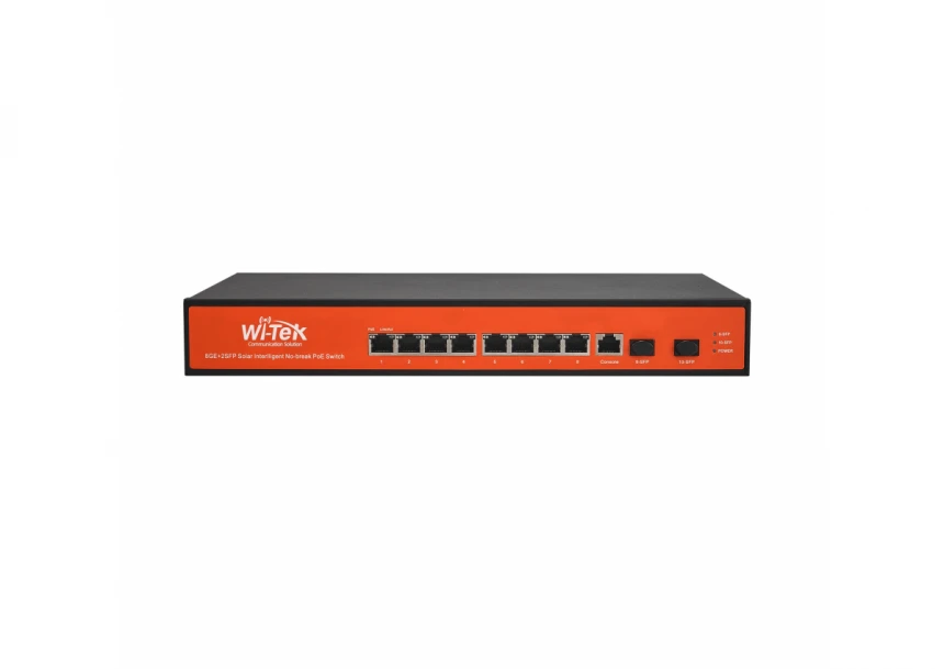 Wi-Tek WI-PMS310GF-UPS+ 8GE+2SFP Ports 24V-48V Mixed L2 Managed UPS No-Break PoE Switch with 8-Port PoE