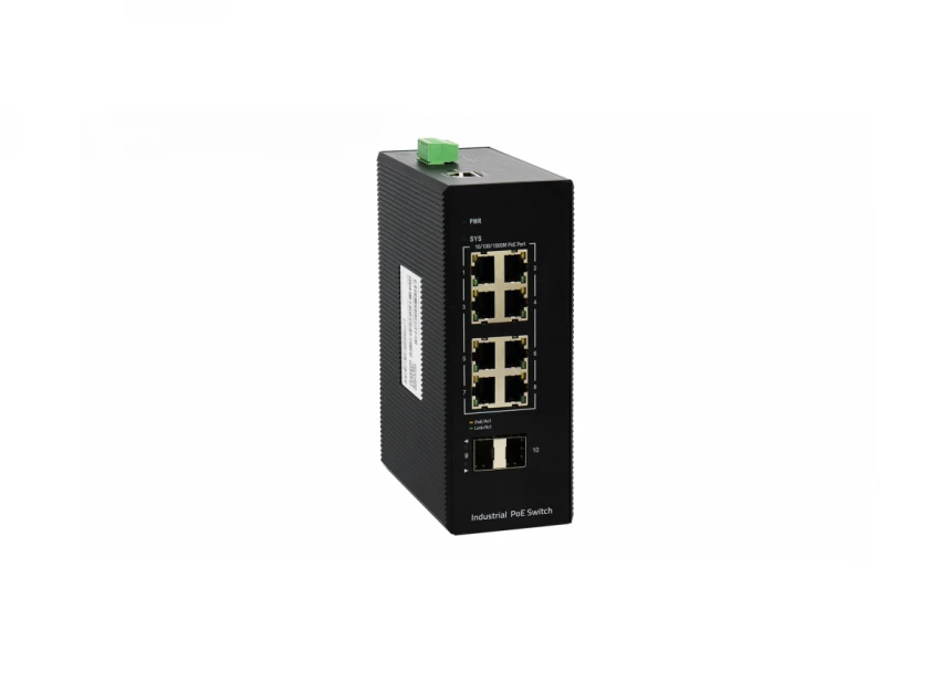 BDCOM IES200-V25-2S8P 8-Port Gigabit PoE+ 2-Port Gigabit SFP L2+ Managed PoE Industrial Switch
