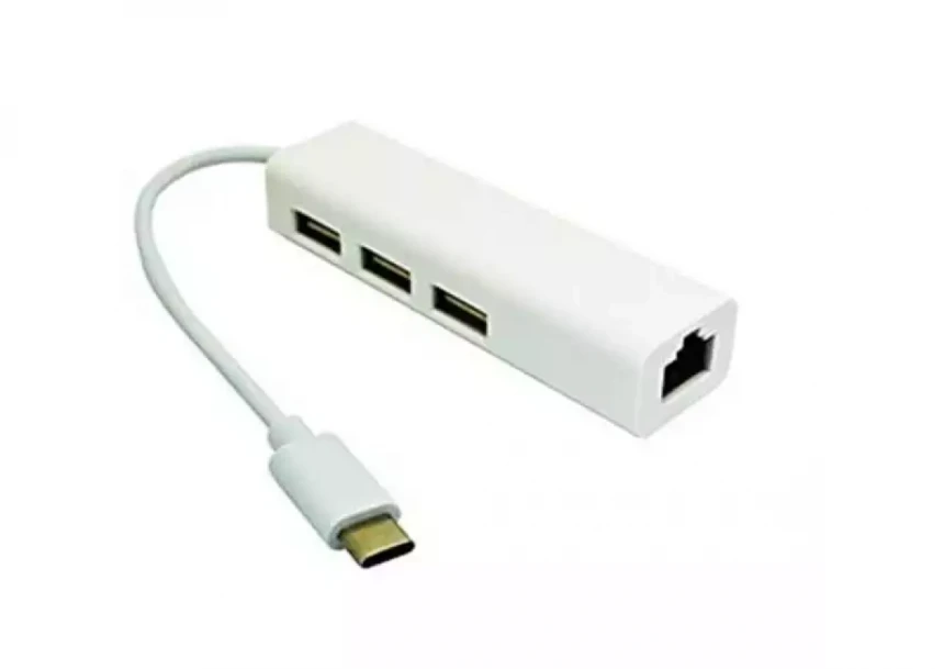 Adapter-konverter USB Tip C 3.1 na 3xUSB LAN GreenCon