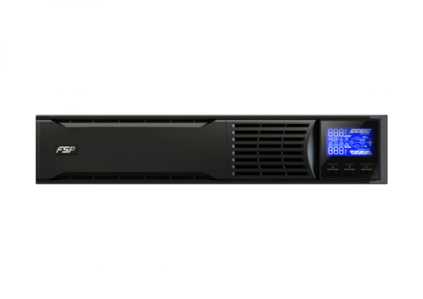 FSP UPS CH-1101RS / Champ 1K RM (PPF9001404), 1000VA/900W, Online, IEC*6, CE, W/CSB 12V9AH*2, W/USB port & cable, LCD, Intel. SLot, Rack STD
