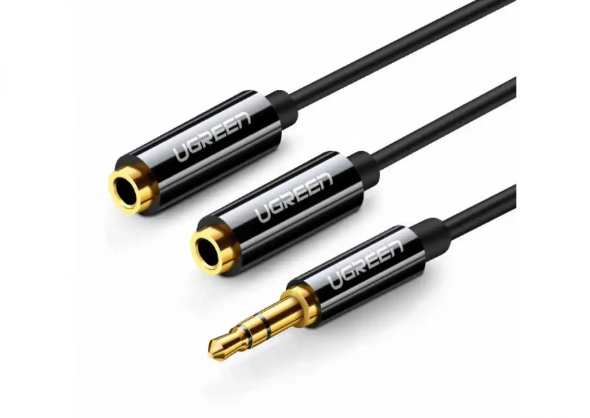 Kabl AUX M na 2xAUX F 3.5mm Ugreen AV134 25cm crni
