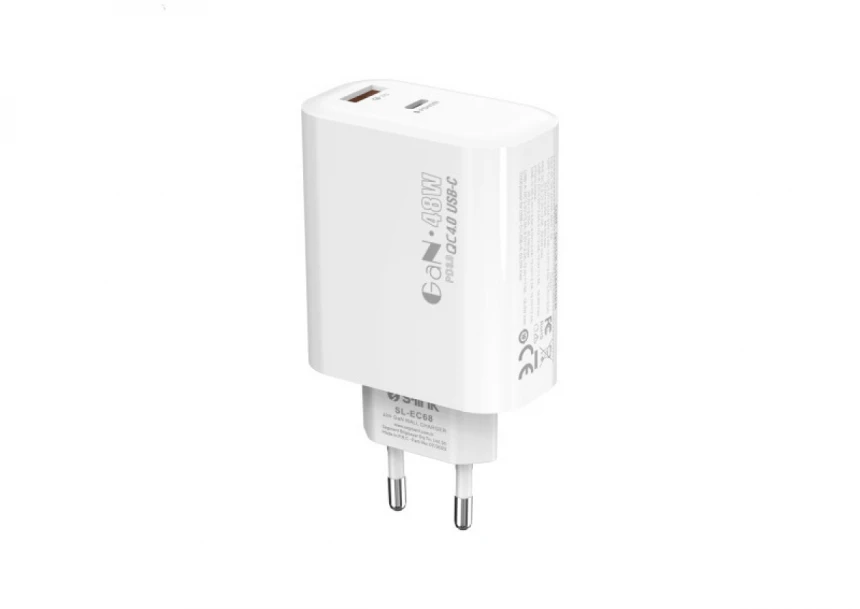 Strujni adapter S-link SL-EC68 45W PD30W/QC 18W USB-A/USB-C Brzo punjenje