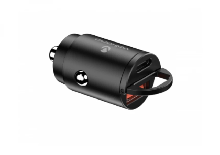 USB auto punjač Volkano Obscurix Series VK-8007-BK 30W USB-A + USB-C