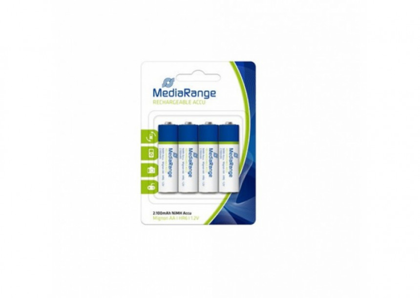 BATERIJE PUNJIVE AA 2100mAh MEDIARANGE 1/4 NI-MH
