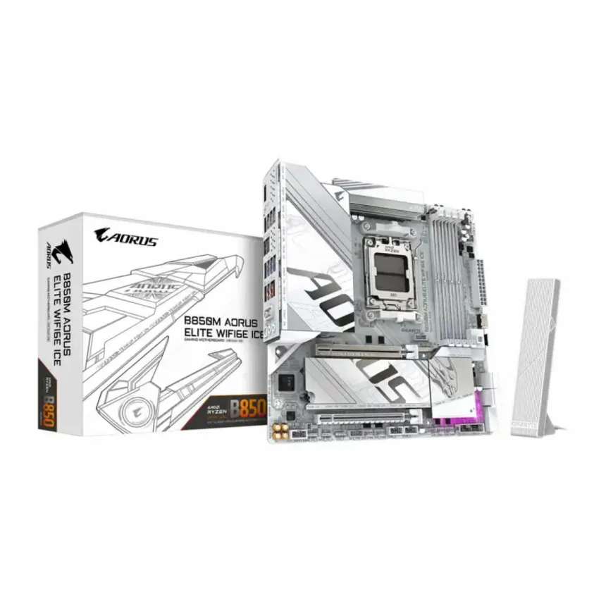 Matična ploča AM5 Gigabyte B850M Aorus Elite WIFI 6 Ice DDR5 DP/MI/M.2
