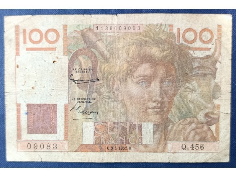 Francuska 100 francs 1952