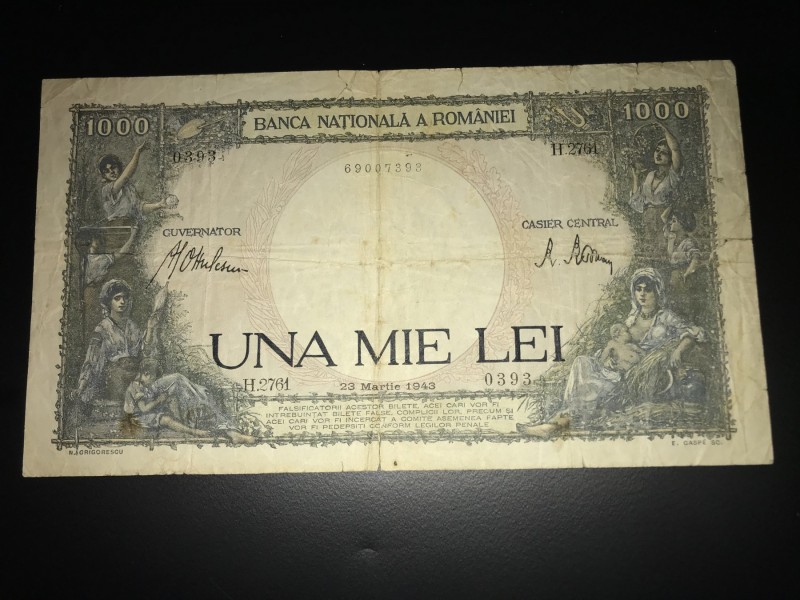 RUMUNIJA 1000 LEI.1943.