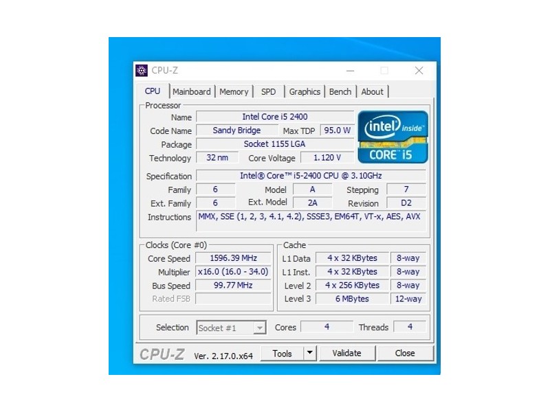i5-2400 na 3.10Ghz soket 1155 4c-4t
