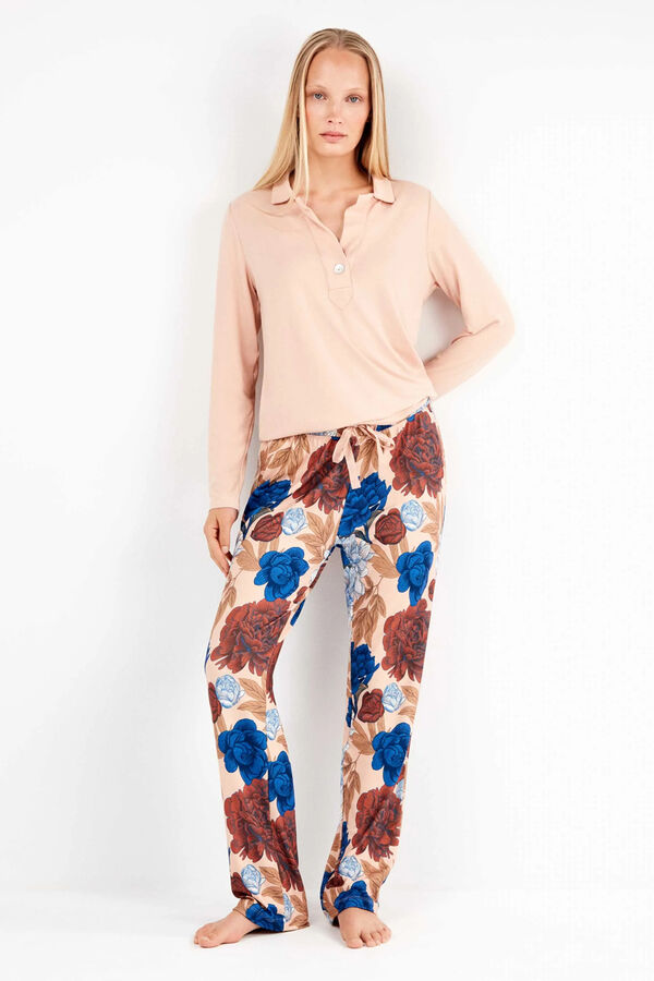 Floral print jersey-knit pyjamas