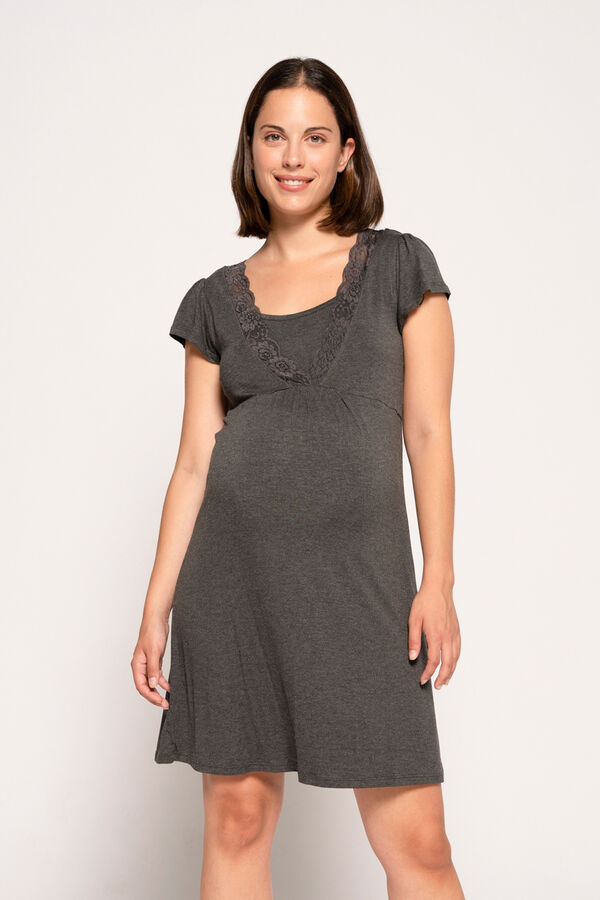 Short-sleeved nursing nightgown