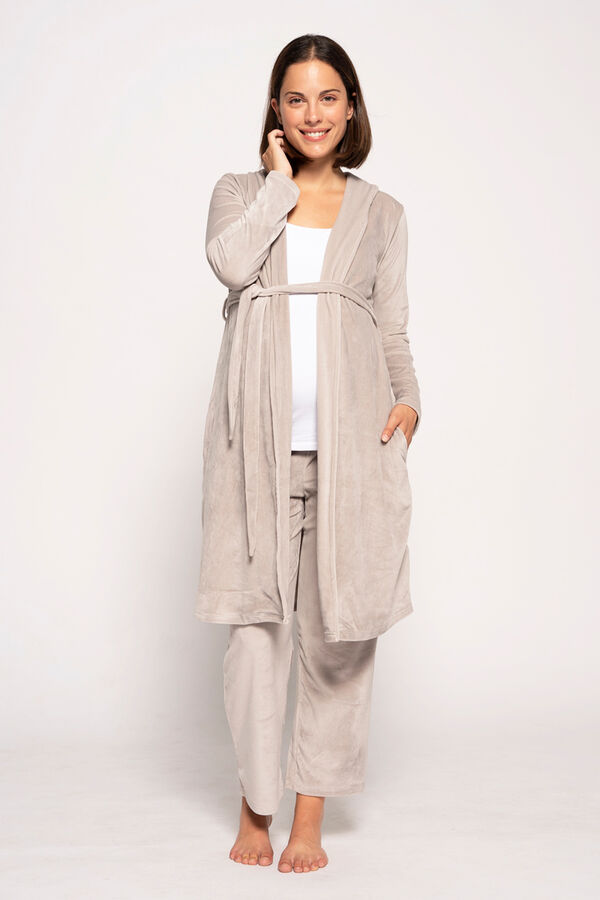 Maternity velour robe