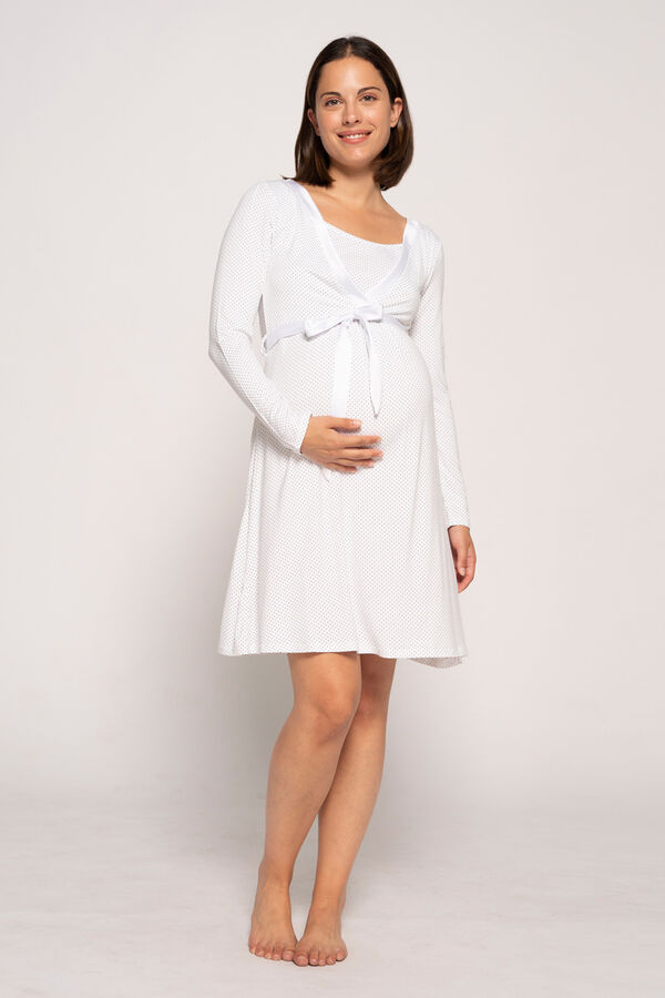 Nursing nightgown with tie print