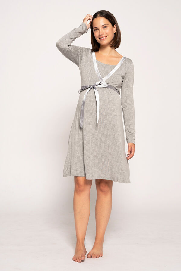 Nursing nightgown with tie print
