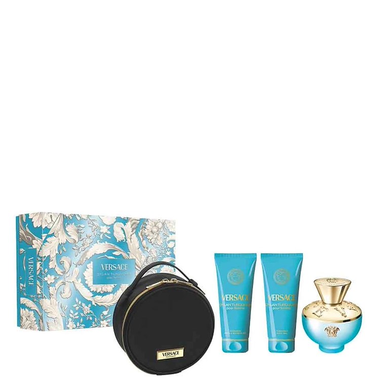 VERSACE DYLAN TURQUOISE POUR FEMME SET(EDT 100ML+BODY LOSION 100ML+SHOWER GEL 100ML+NESESER) 70216051