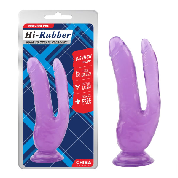 Hi-Rubber double dildo purple