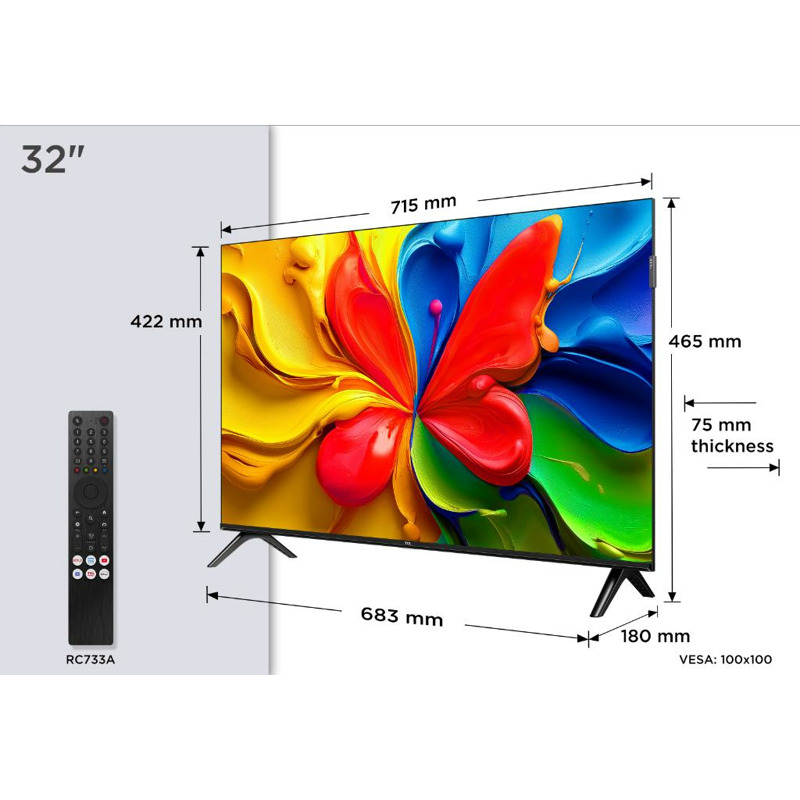 Televizor TCL 32S4K/QLED/32″/HD/60Hz/Google TV/crna