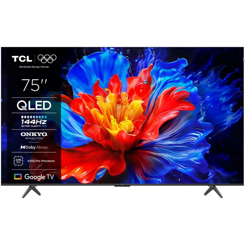 Televizor TCL 75P8K/QLED/75″/4K UHD/144Hz/Google TV/crna