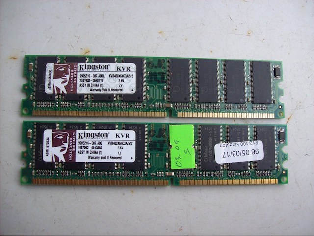 1Gb(2 x 512mb) DDR1 Kinston na 400 Mhz